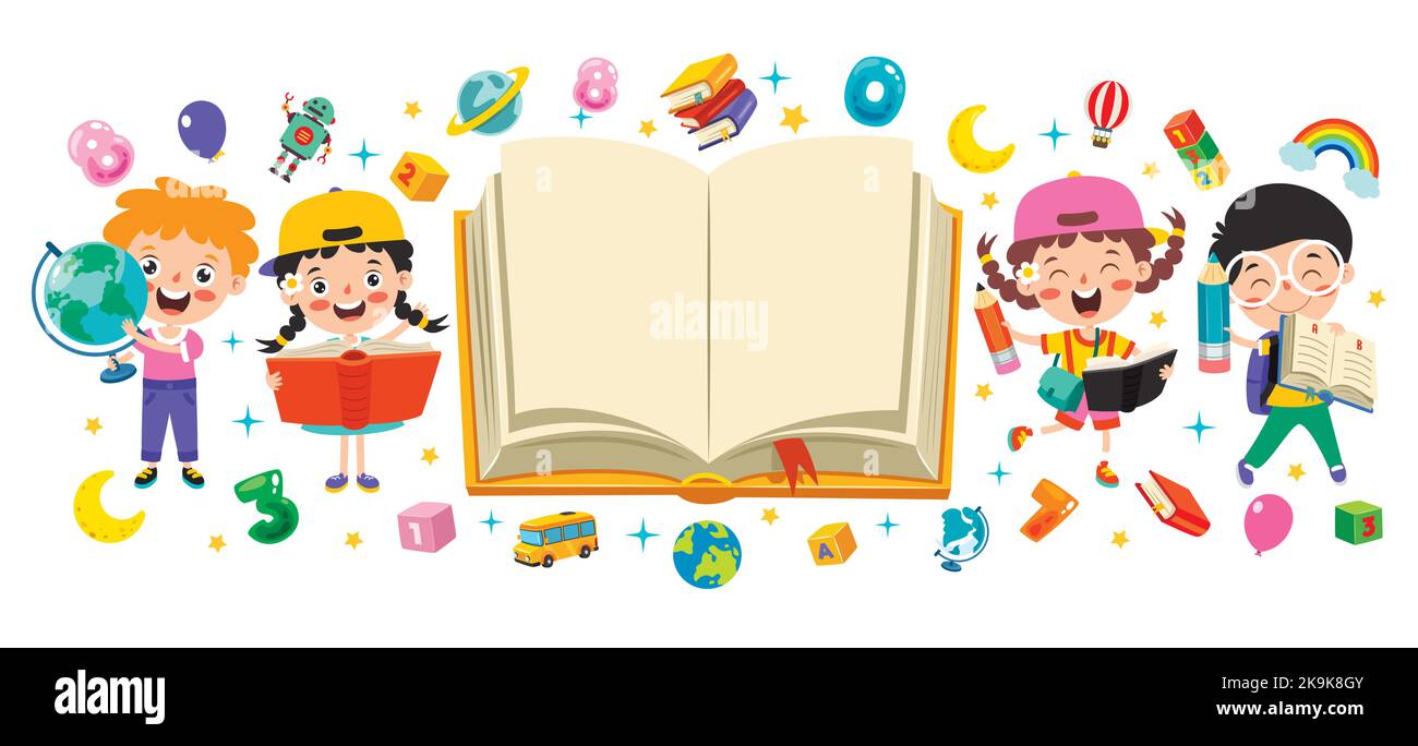 Education Concept With Funny School Child Stock Vector Image & Art - Alamy