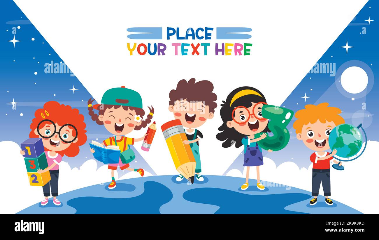 Education Concept With Funny School Child Stock Vector Image & Art - Alamy