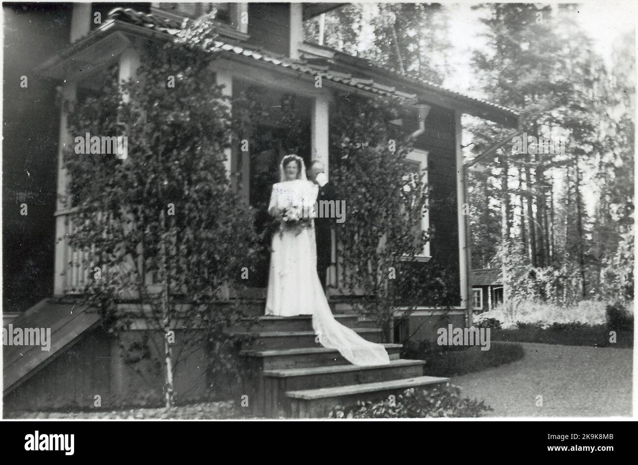 Wedding party in Långsjön Midsummer Eve 1942. Per Erik and Tekla ...