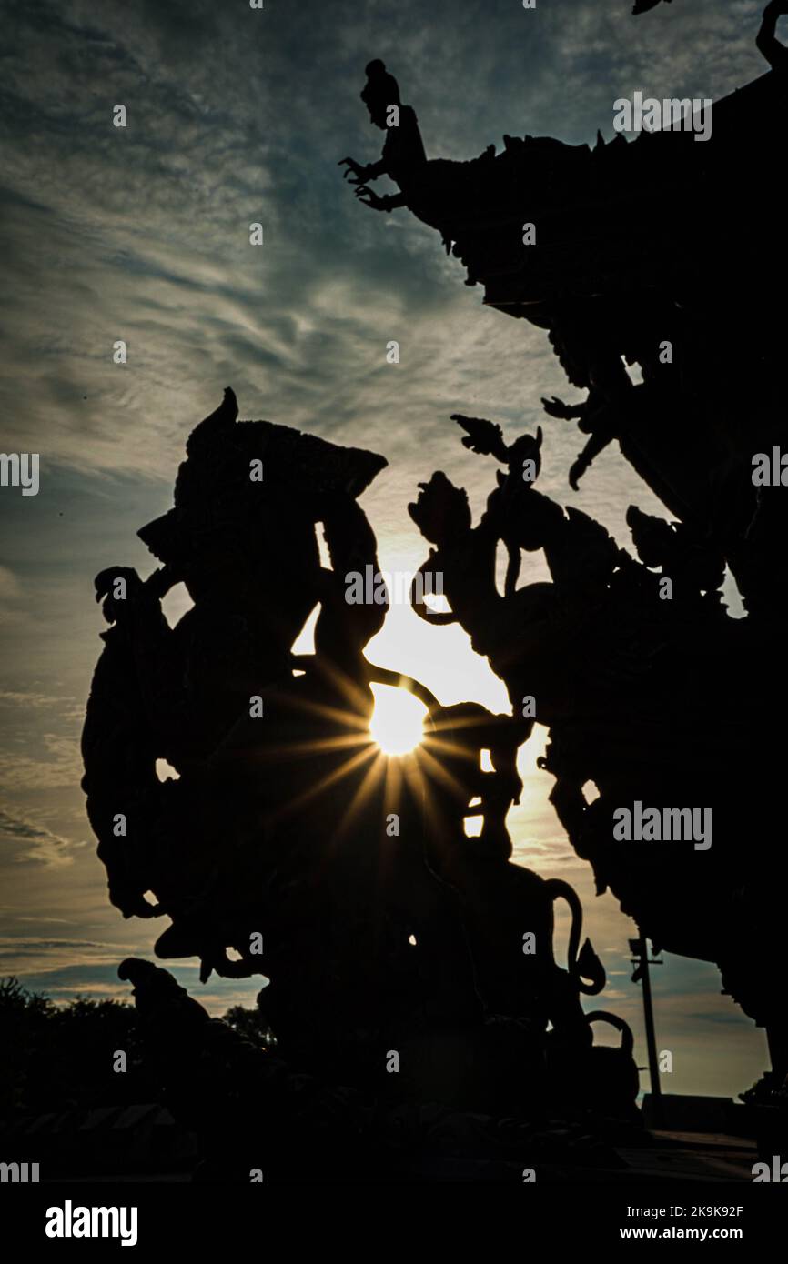 The silhouette of a statue in the Sanctuary of Truth Museum Stock Photo ...
