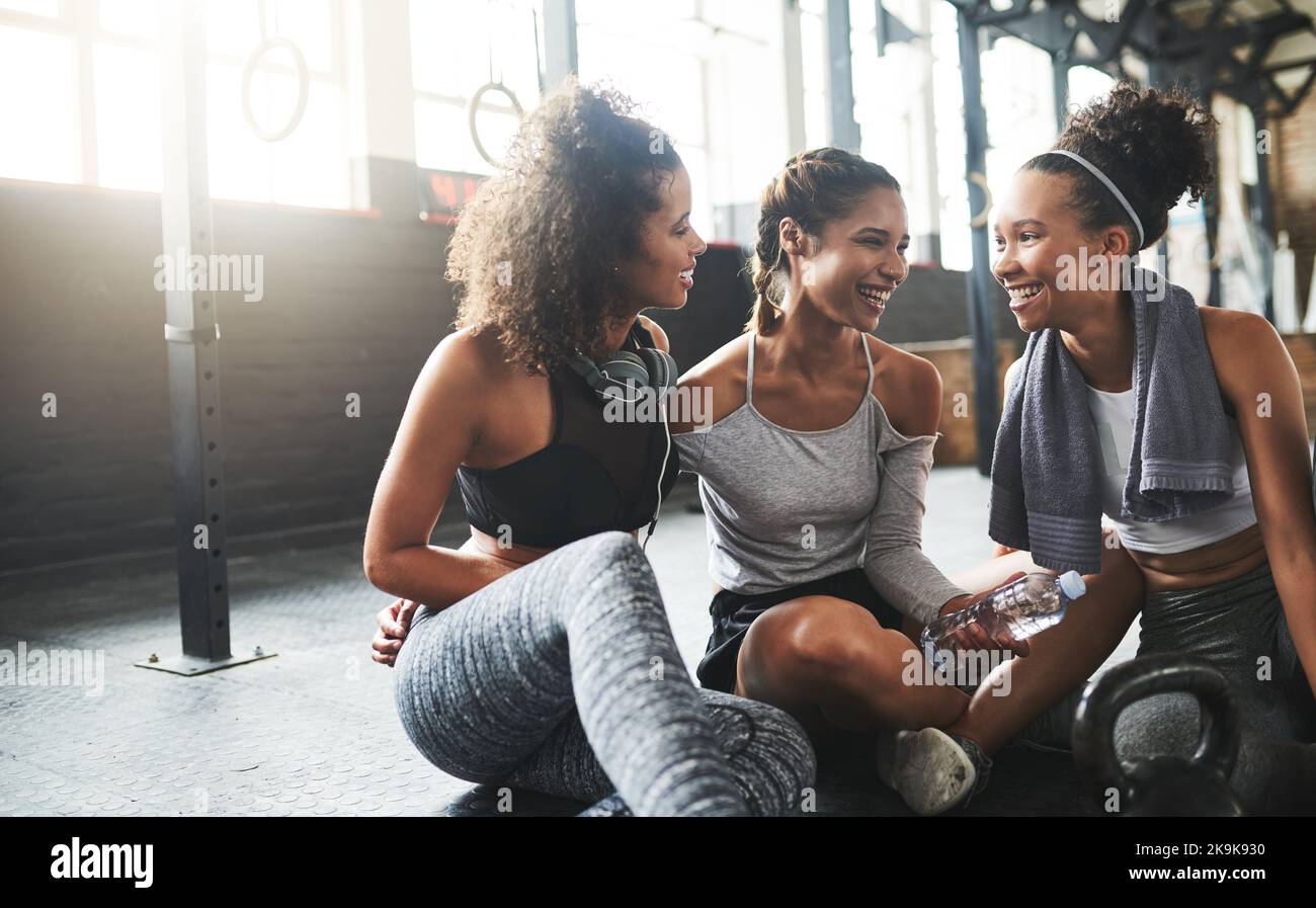 Best friends believe in each other. a group of happy young women taking ...