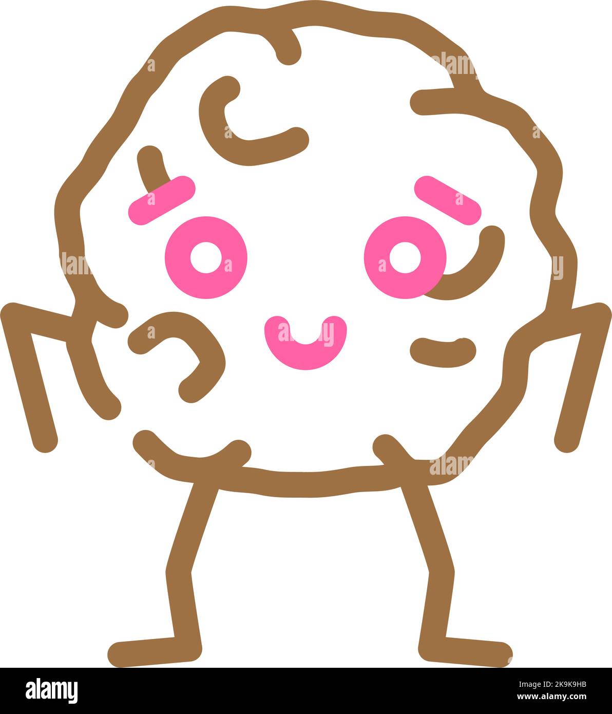 chocolate cookie dessert character color icon vector illustration Stock ...