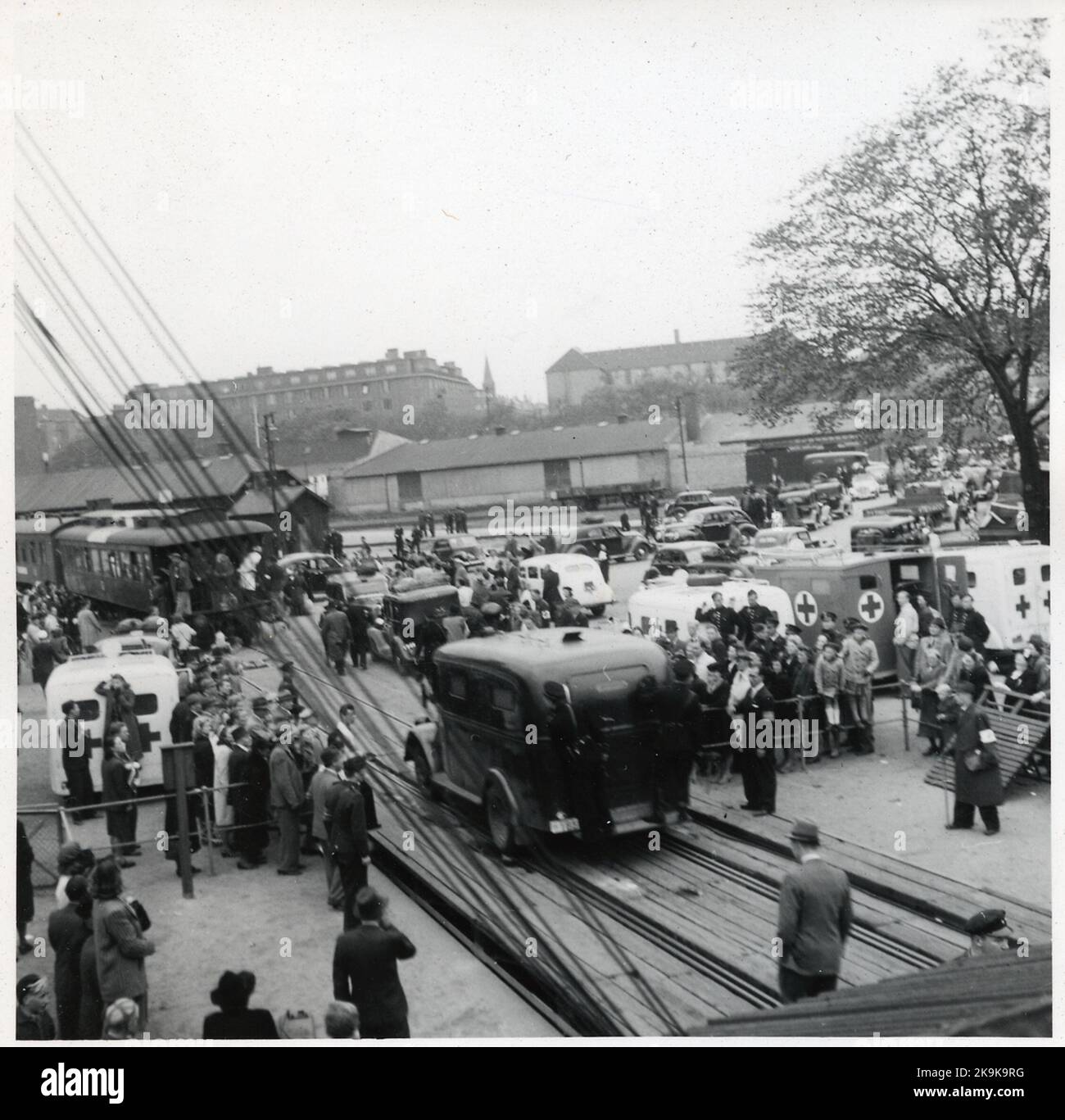 Relief of vehicles from the train ferry "Malmö" in Copenhagen Stock ...