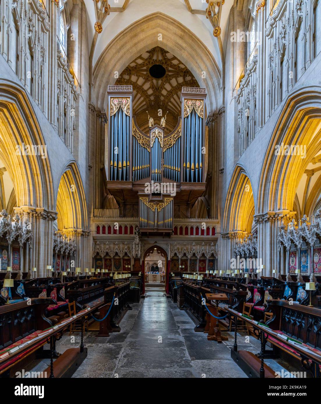 Wells, United Kingdom - 1 September, 2022: view of the Choir and the ...