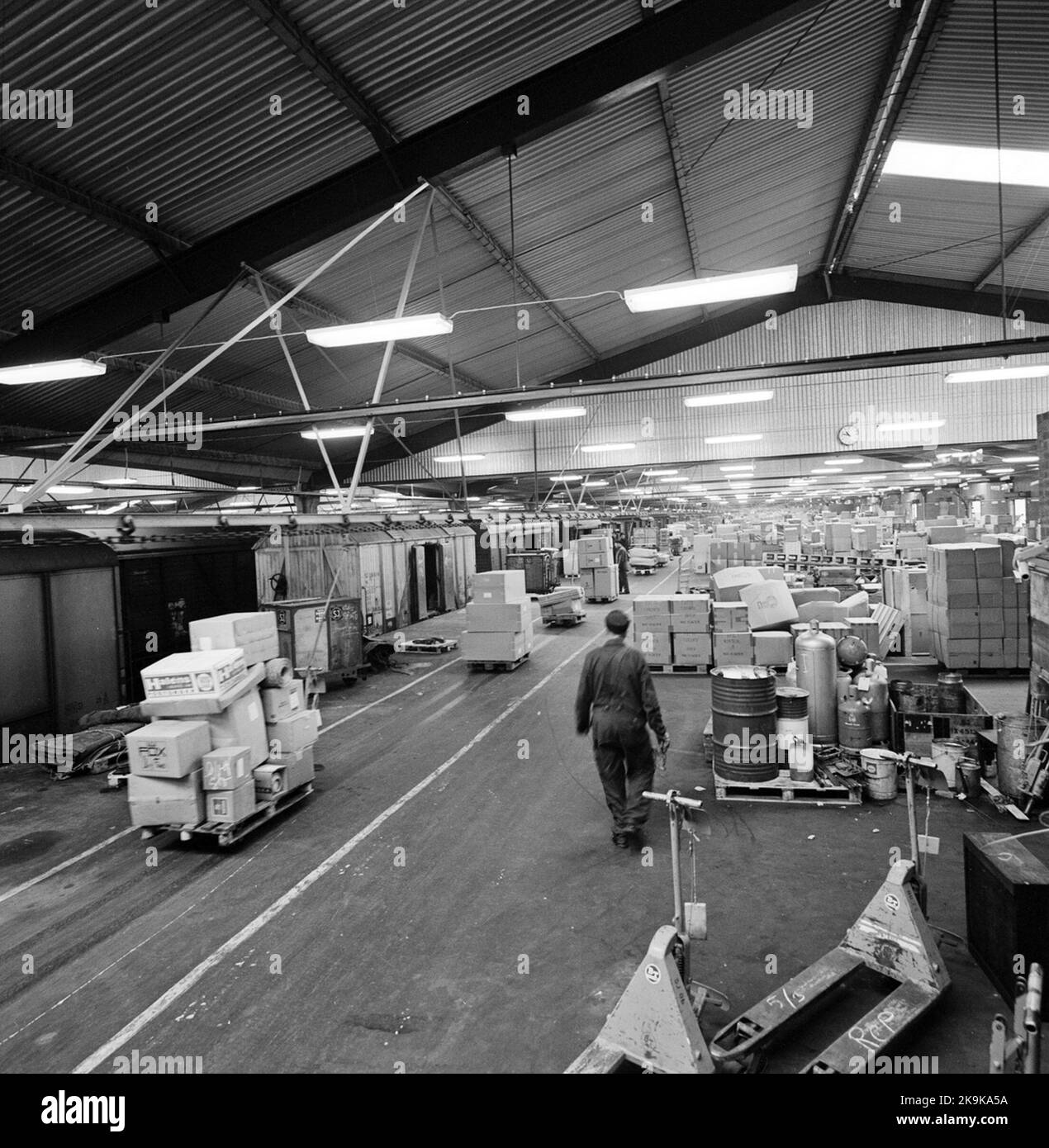 Freight terminal. New freight magazine. Travers for moving pallet ...