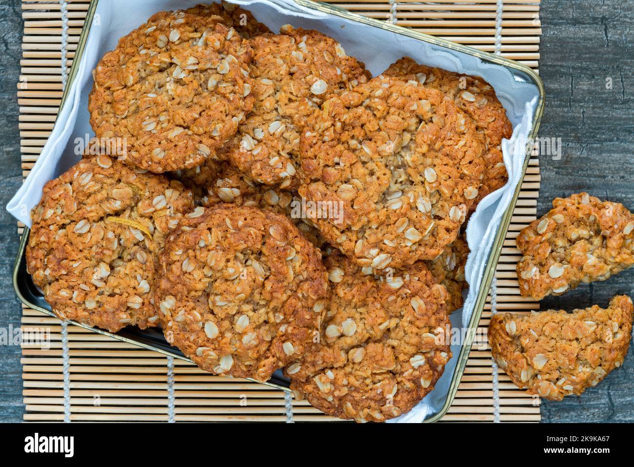 Anzac biscuits - traditional sweet Australian oatmeal and coconut ...
