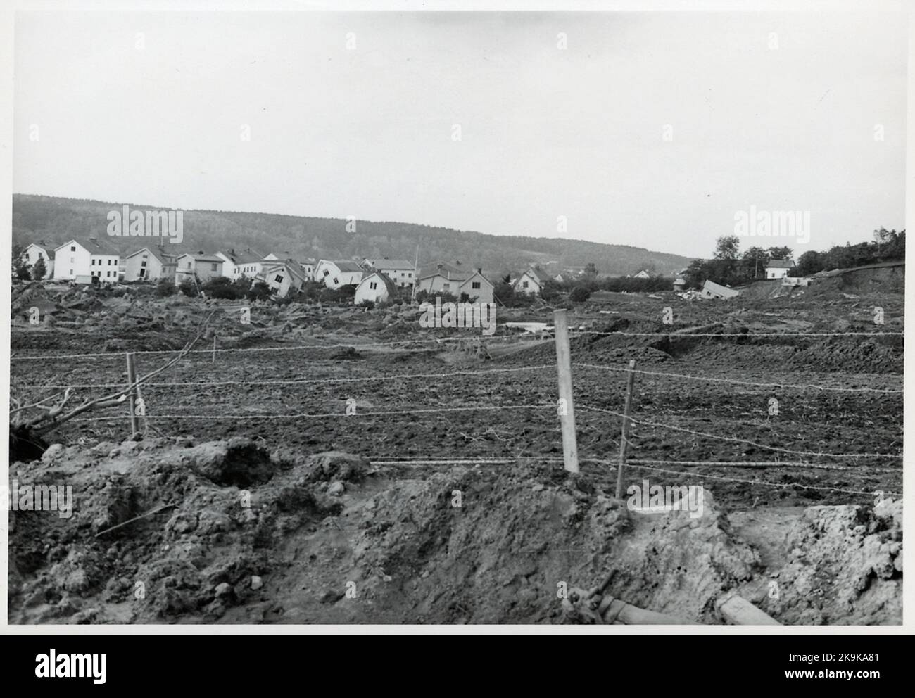 The aftermath of the landslide in Surte which occurred on September 29 ...
