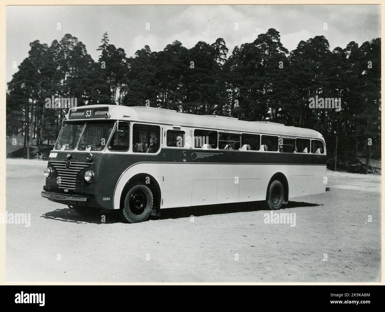 State Railways, SJ Bus 1884 with Destination Stockholm - Gothenburg ...