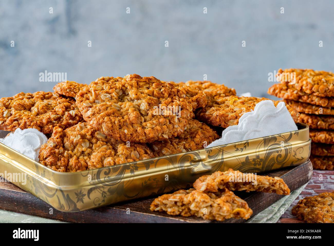 Anzac biscuits - traditional sweet Australian oatmeal and coconut ...