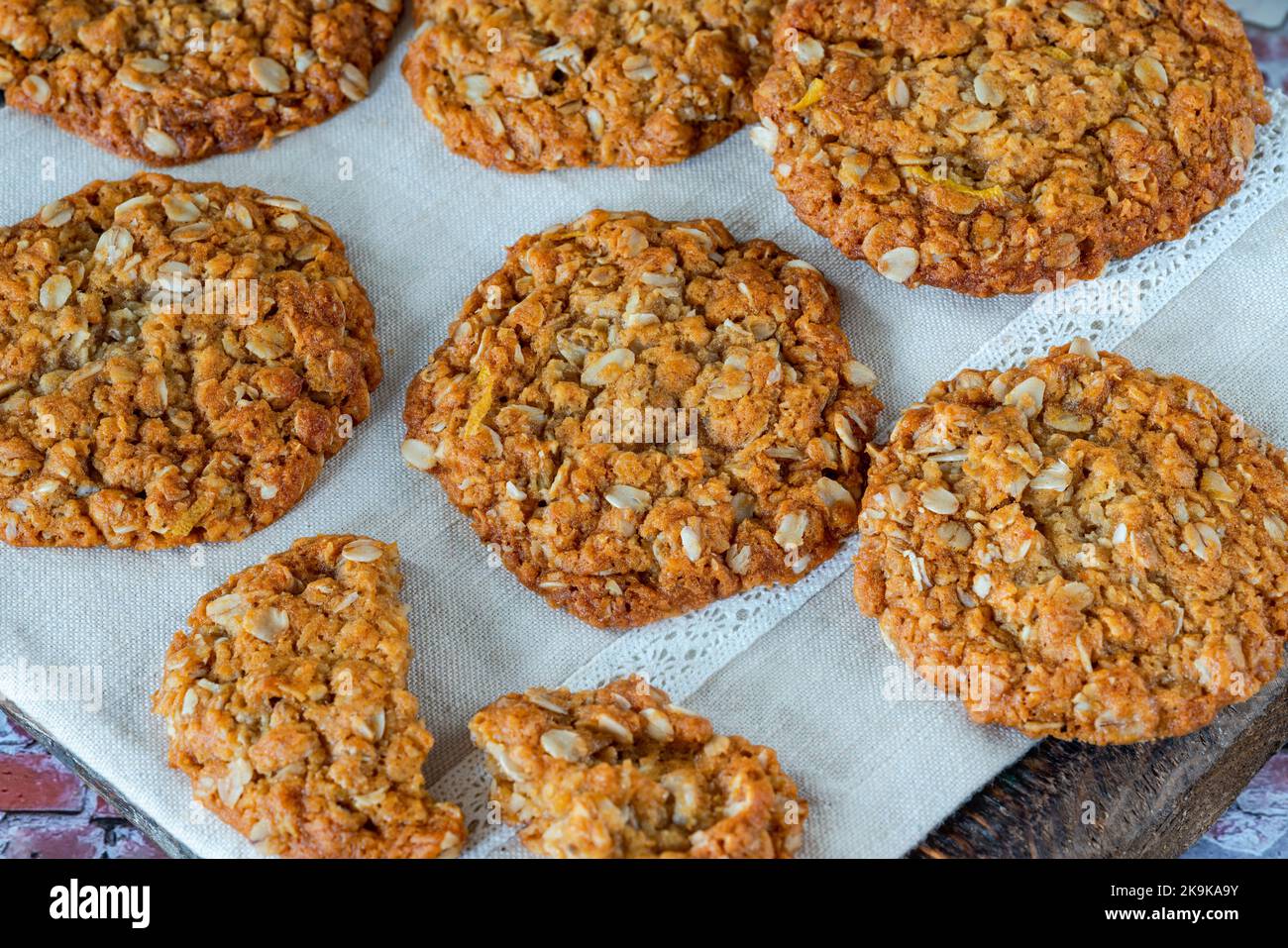 Anzac biscuits - traditional sweet Australian oatmeal and coconut ...