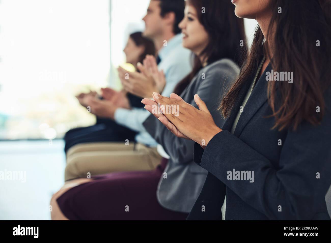 Business people clapping hands during hi-res stock photography and ...