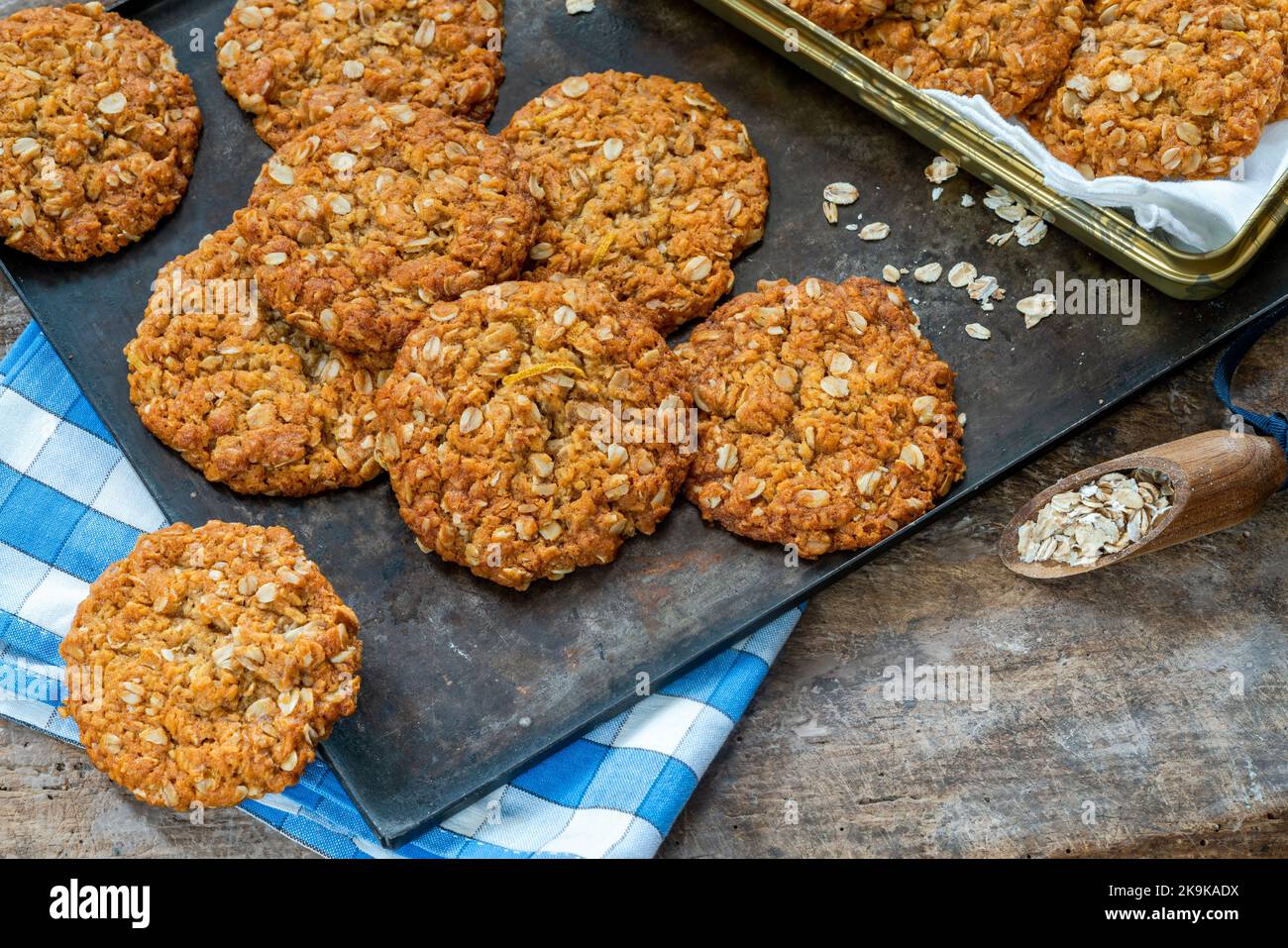 Anzac biscuits - traditional sweet Australian oatmeal and coconut ...