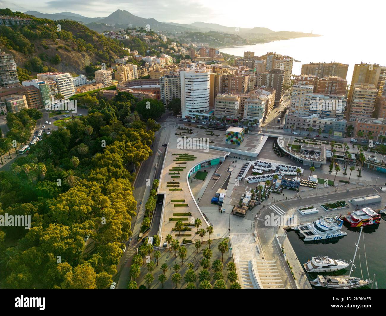 Malaga Aerial View from Gibralfaro Castle. Malaga, Costa del Sol ...