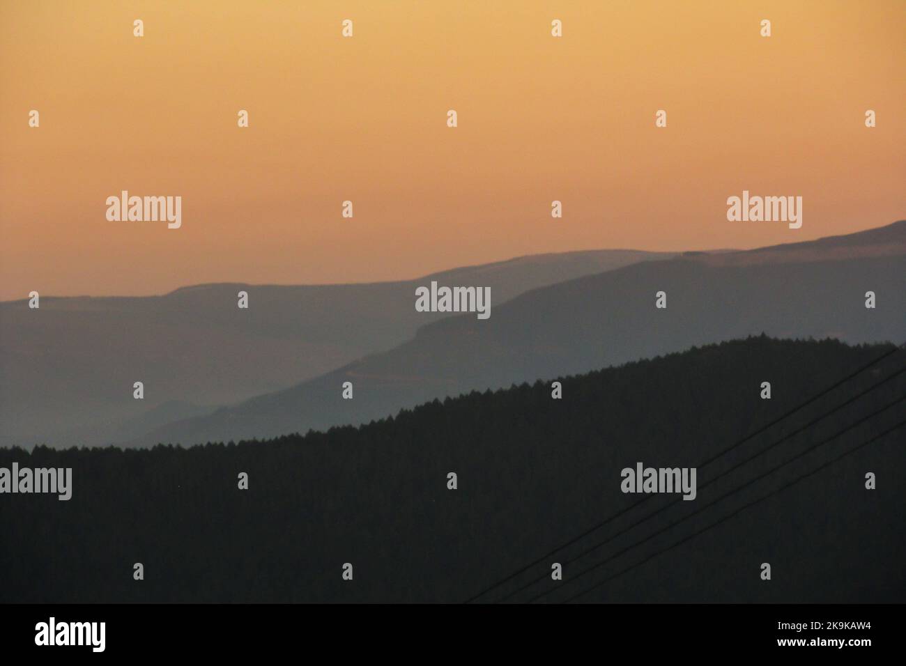 Distant Mountain Ridges at dawn, in Kaapsche Hoop, on the Transvaal ...