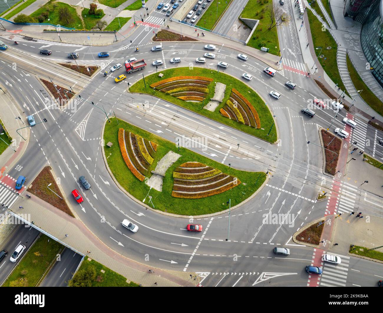 Aerial view of roundabout hi-res stock photography and images - Alamy