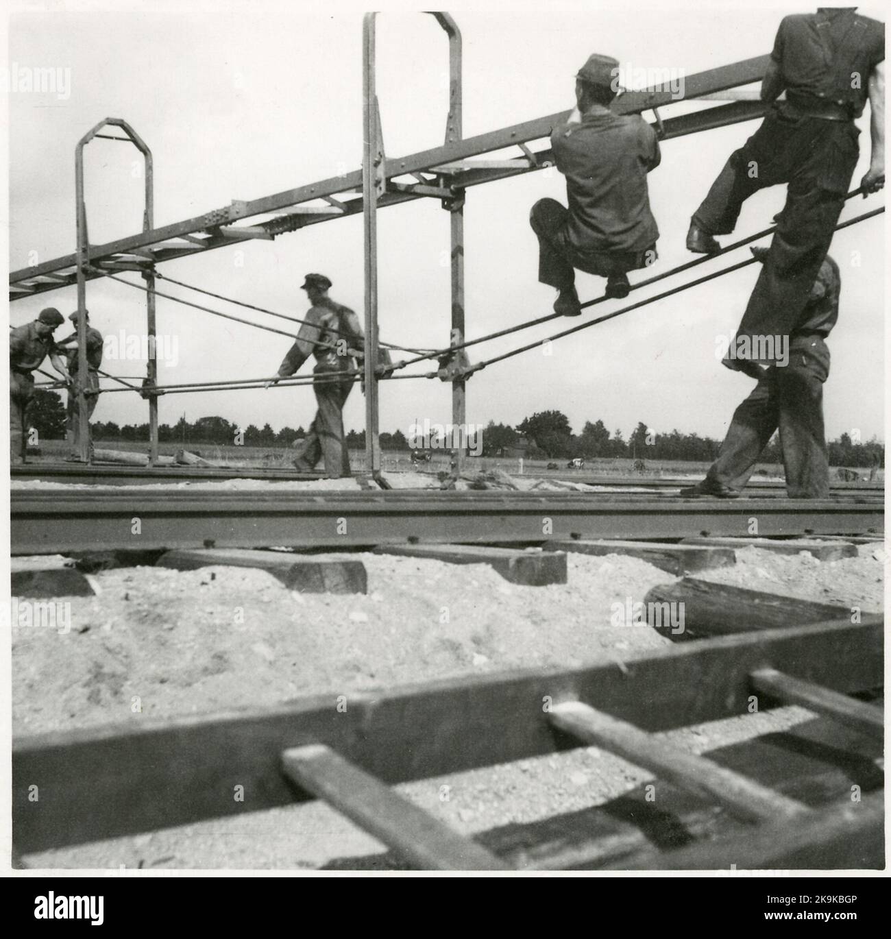 The electrification of the Helsingborg - Hässleholm route. The bridge ...