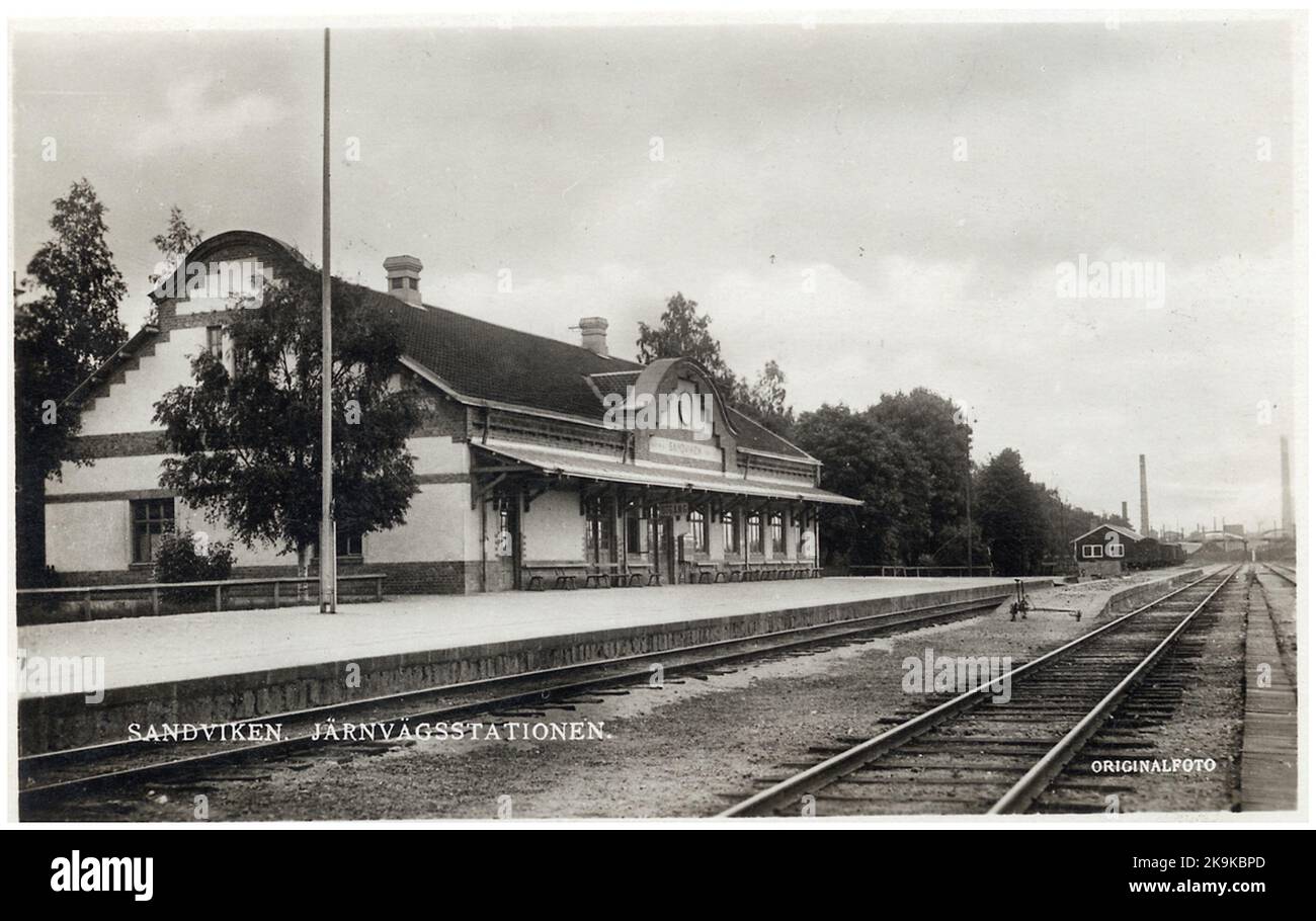 Sandviken Railway Station Stock Photo - Alamy