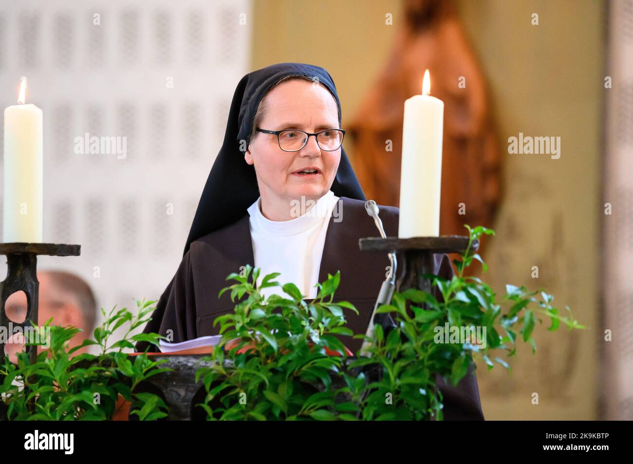 Hamburg, Germany. 11th June, 2022. Carmelite Sister Maria Burger speaks ...