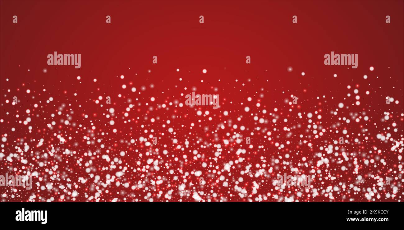 Snowy christmas background. Subtle flying snow flakes and stars on ...