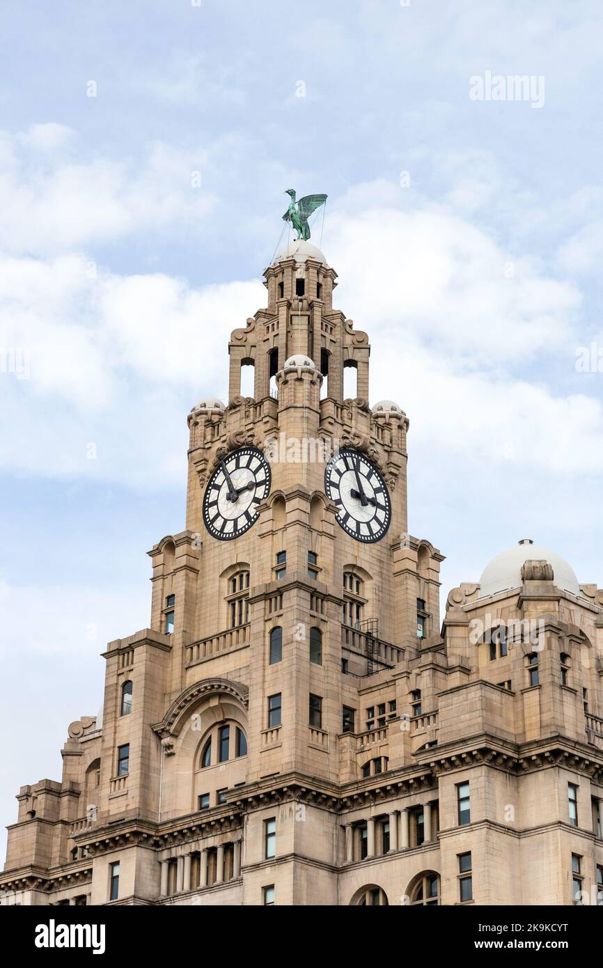 Royal Liver Building on Liverpool Pier Head, Liverpool, Merseyside ...