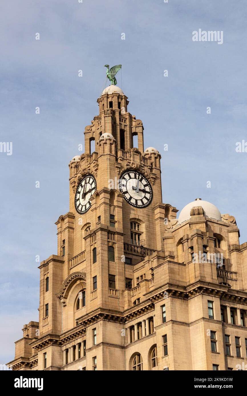 Royal Liver Building on Liverpool Pier Head, Liverpool, Merseyside ...