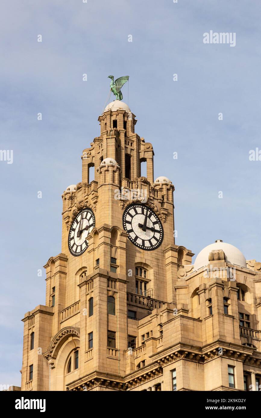 Royal Liver Building on Liverpool Pier Head, Liverpool, Merseyside ...
