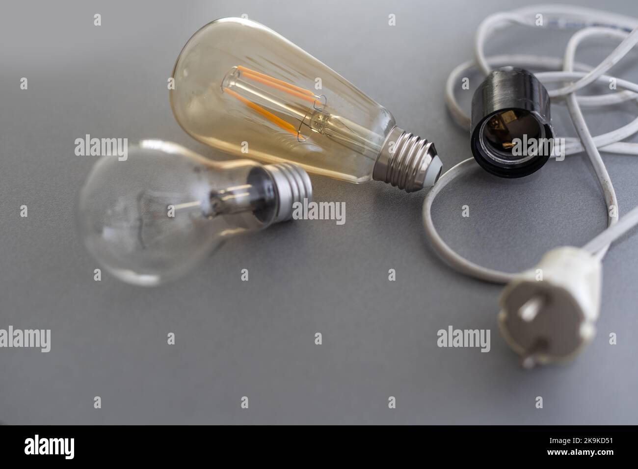 Realistic photo image of light bulbs. isolated bulbs, fluorescent bulbs ...