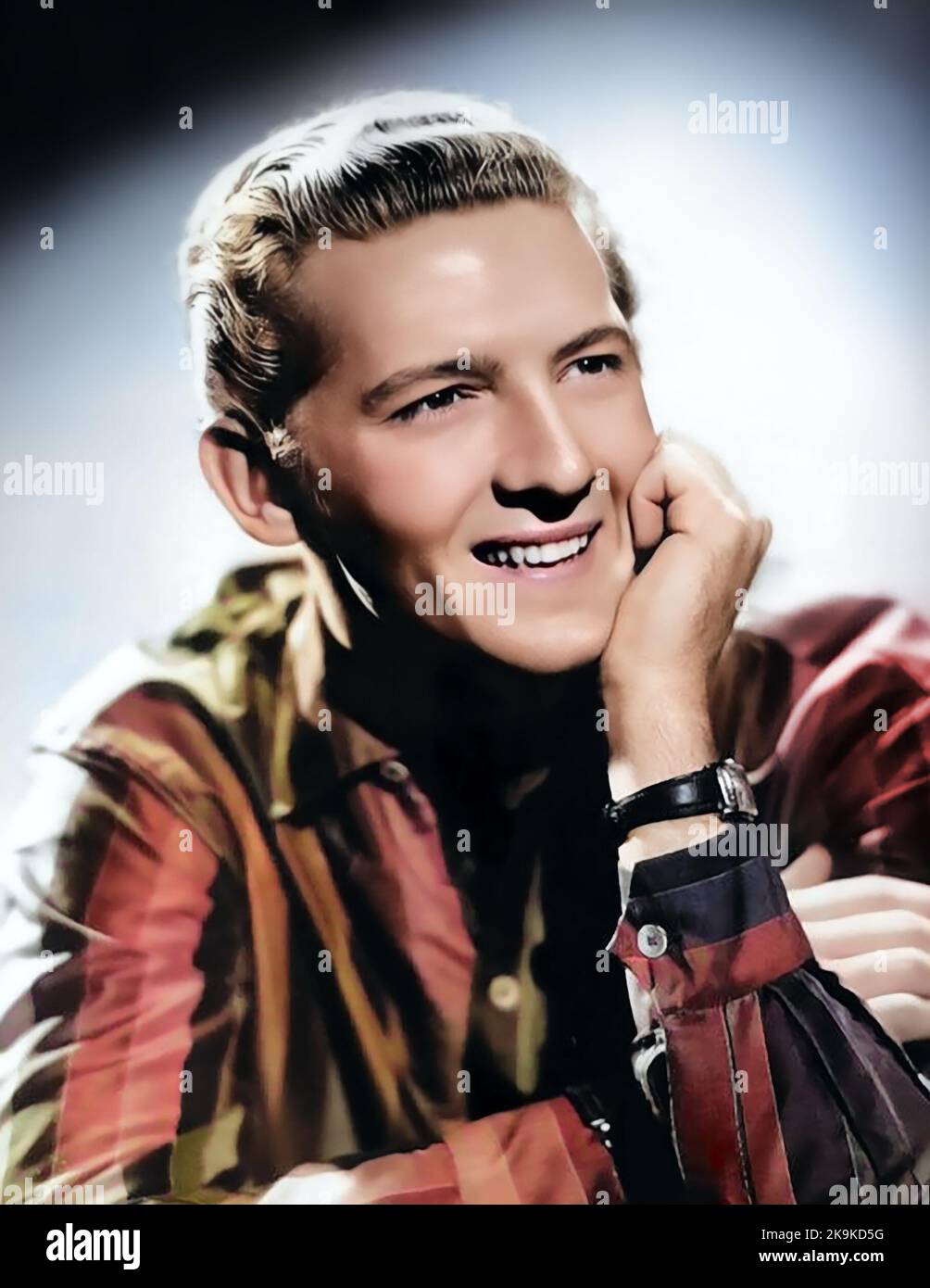 Jerry Lee Lewis portrait, publicity photo 1950s, colorized and restored ...