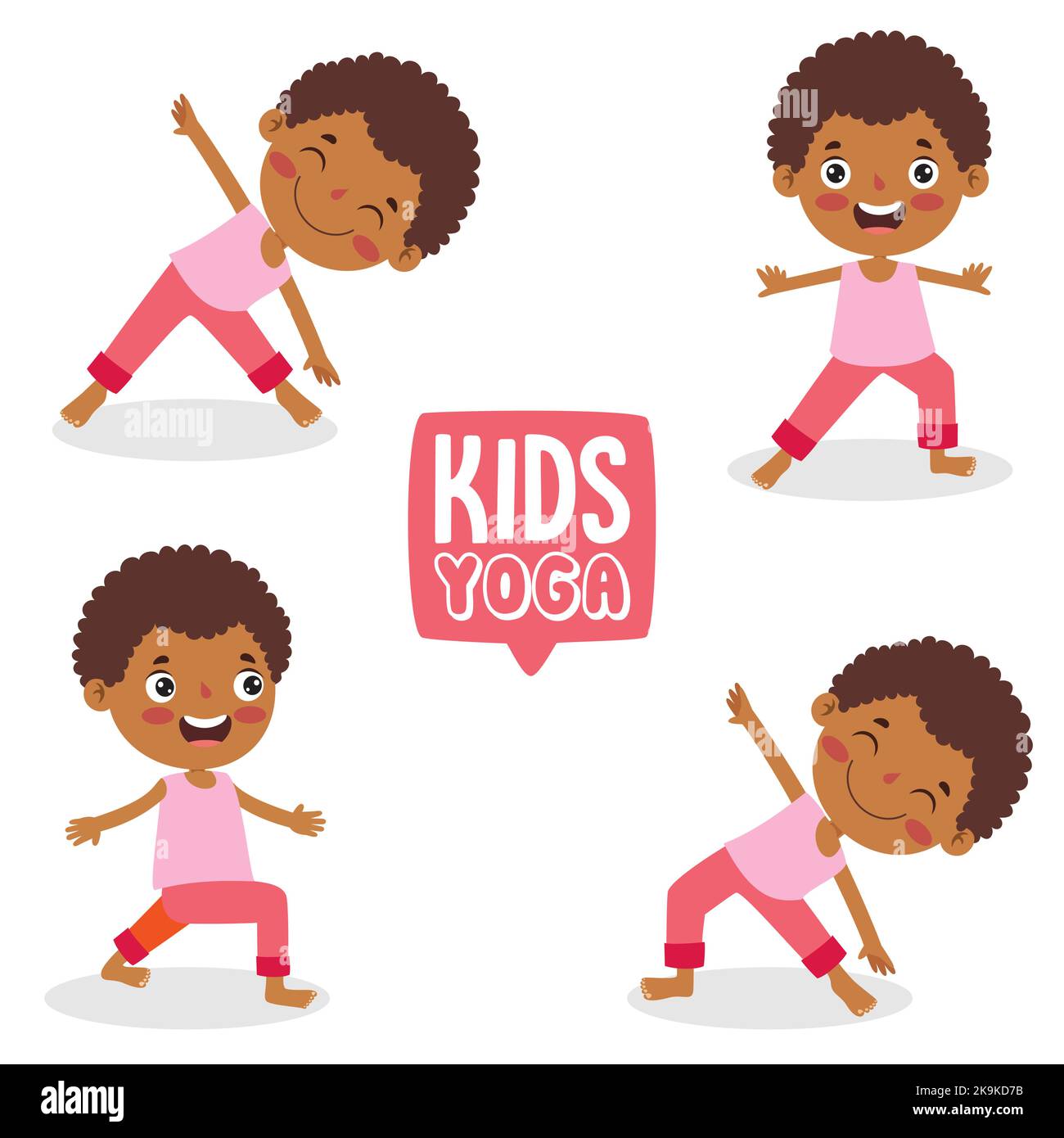 Cartoon Kid Performing Yoga Stock Vector Image & Art - Alamy