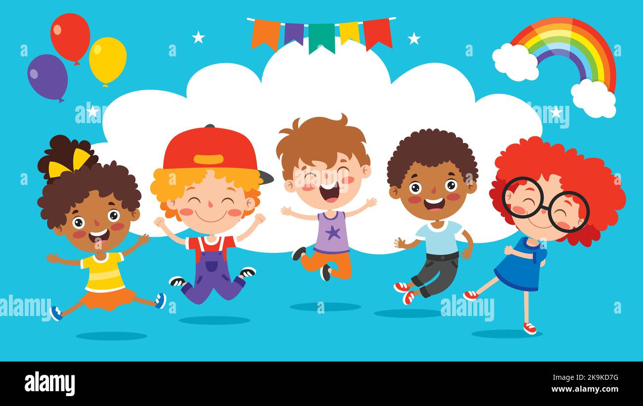 Multi Ethnic Kids Playing Together Stock Vector Image & Art - Alamy