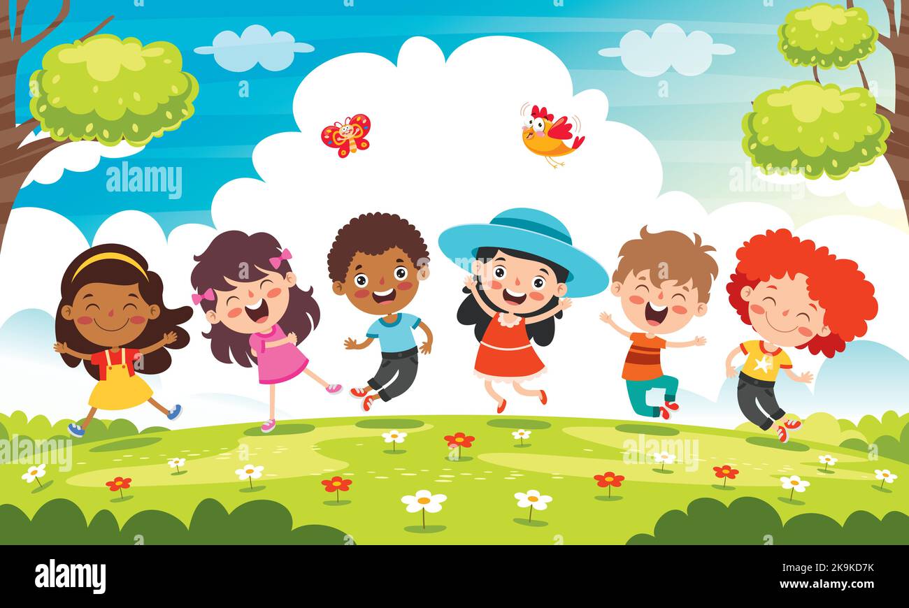 Multi Ethnic Kids Playing Together Stock Vector Image & Art - Alamy