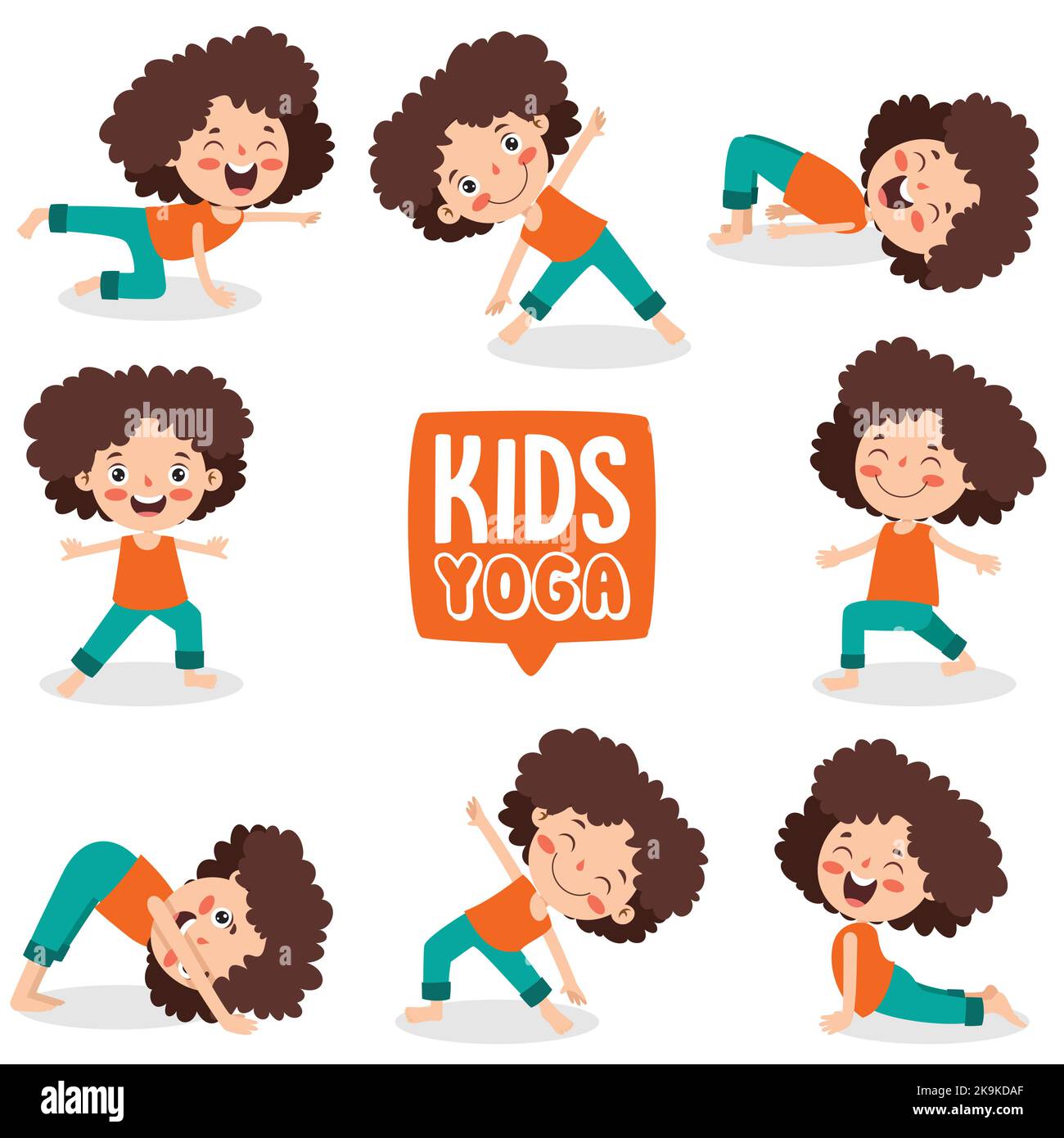Cartoon Kid Performing Yoga Stock Vector Image & Art - Alamy