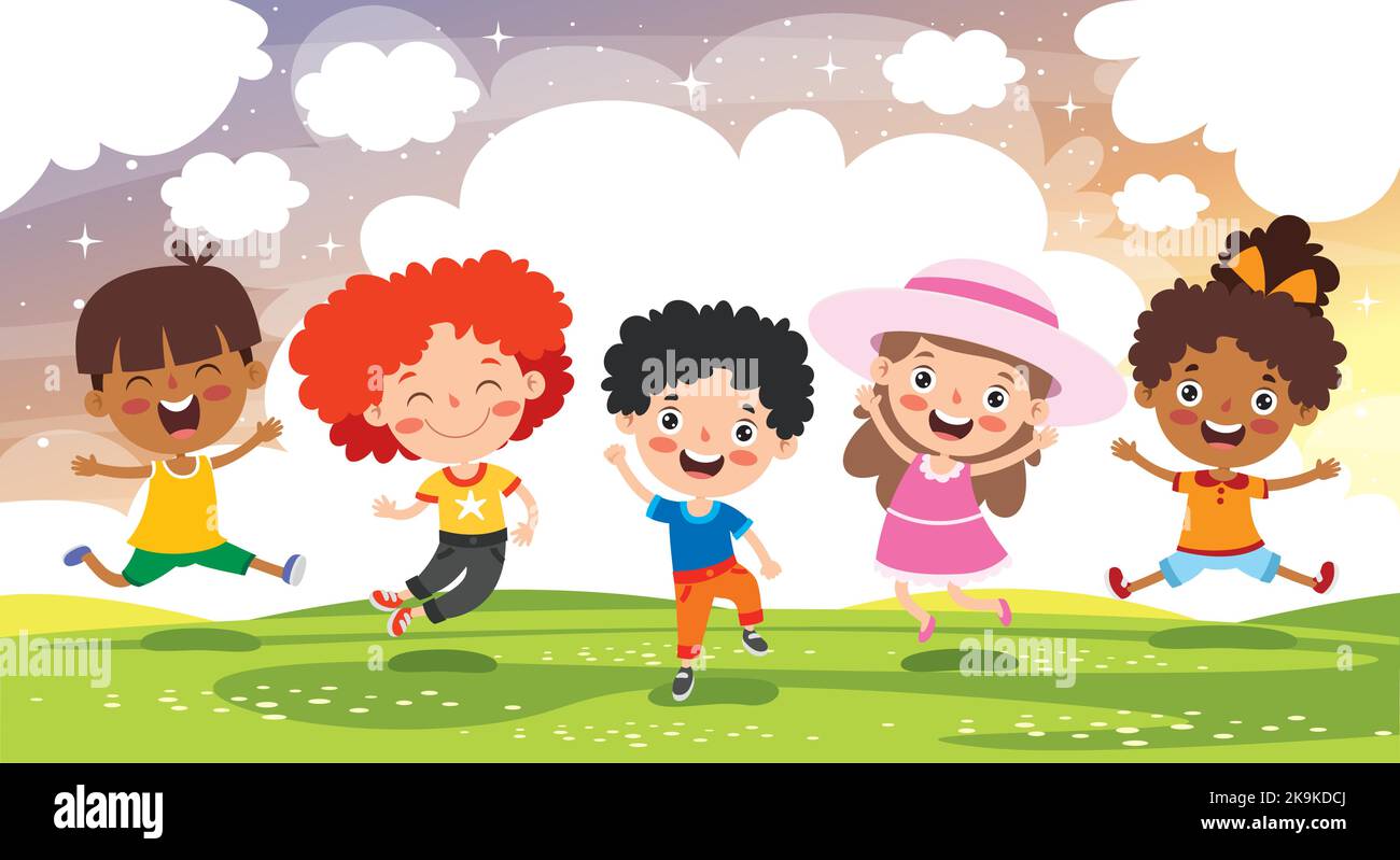 Multi Ethnic Kids Playing Together Stock Vector Image & Art - Alamy