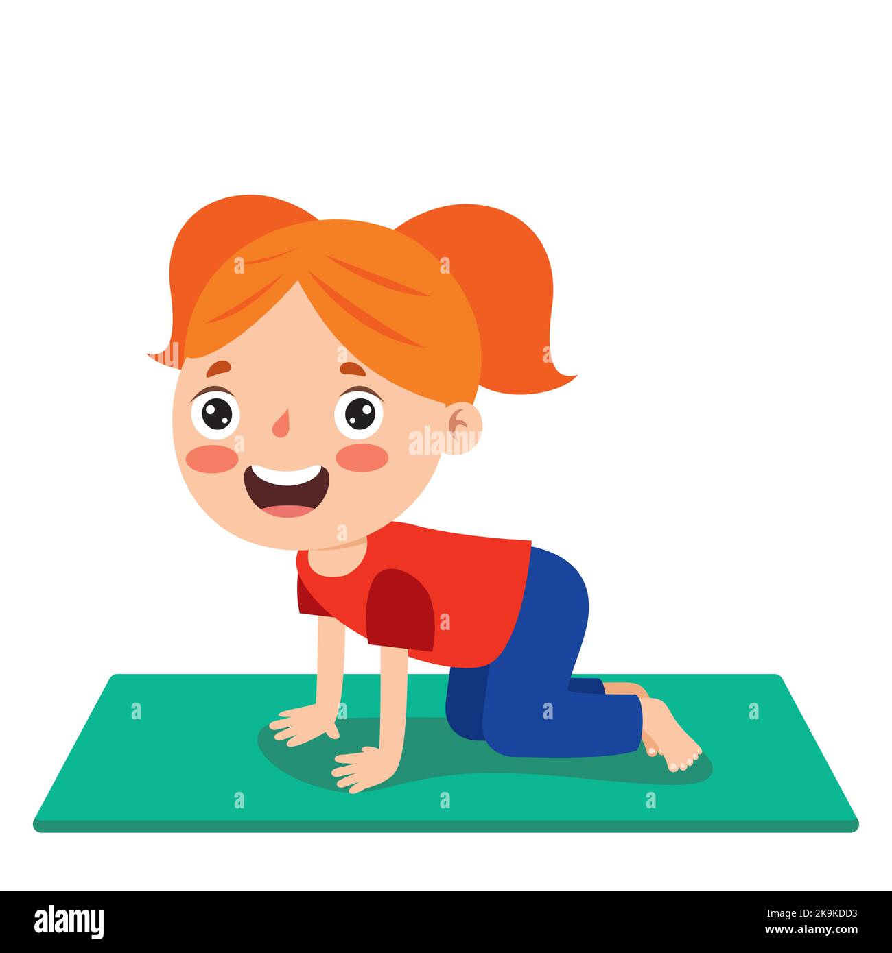 Cartoon Kid Performing Yoga Stock Vector Image & Art - Alamy