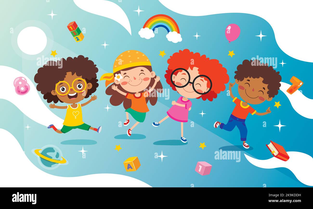 Multi Ethnic Kids Playing Together Stock Vector Image & Art - Alamy