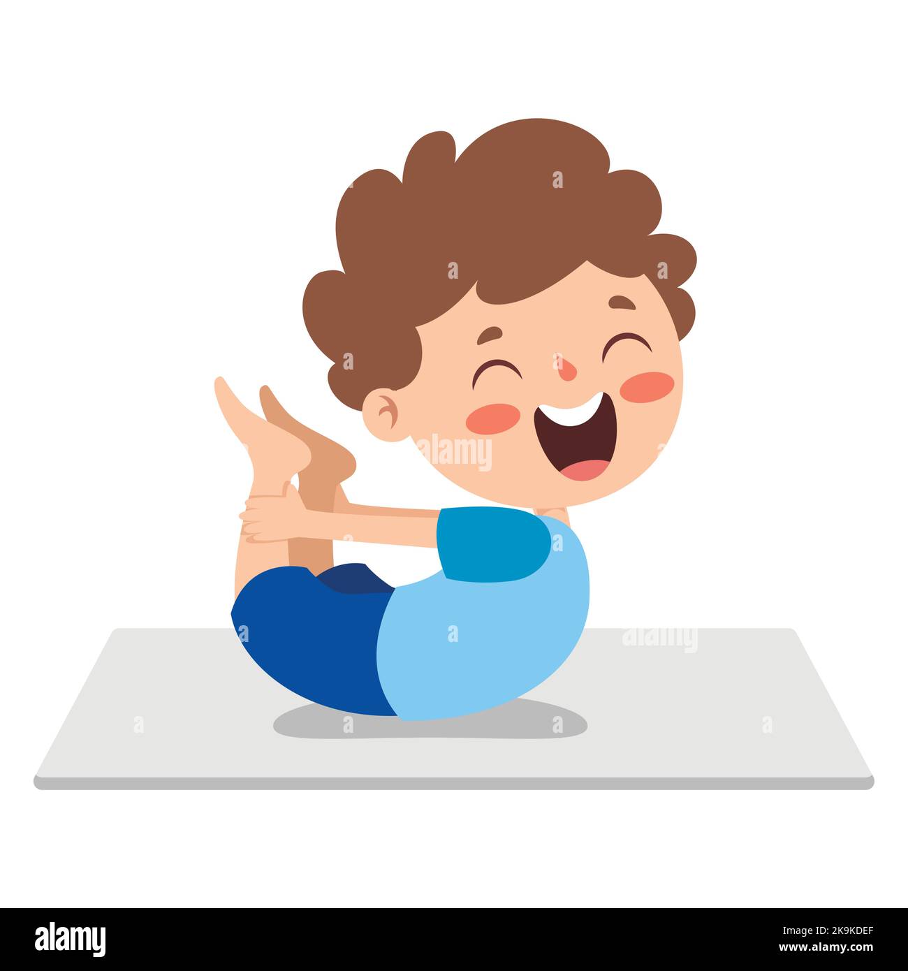 Cartoon Kid Performing Yoga Stock Vector Image & Art - Alamy