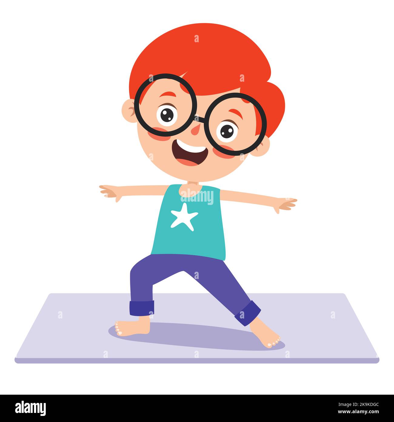 Cartoon Kid Performing Yoga Stock Vector Image & Art - Alamy