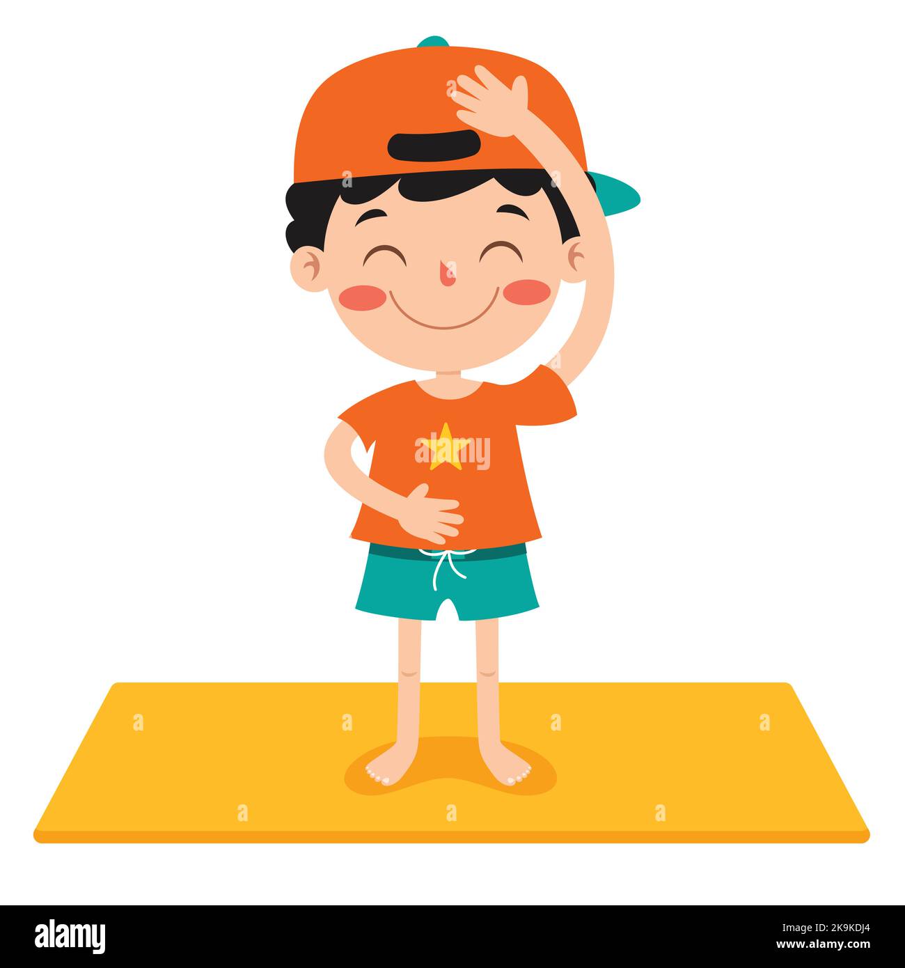 Cartoon Kid Performing Yoga Stock Vector Image & Art - Alamy