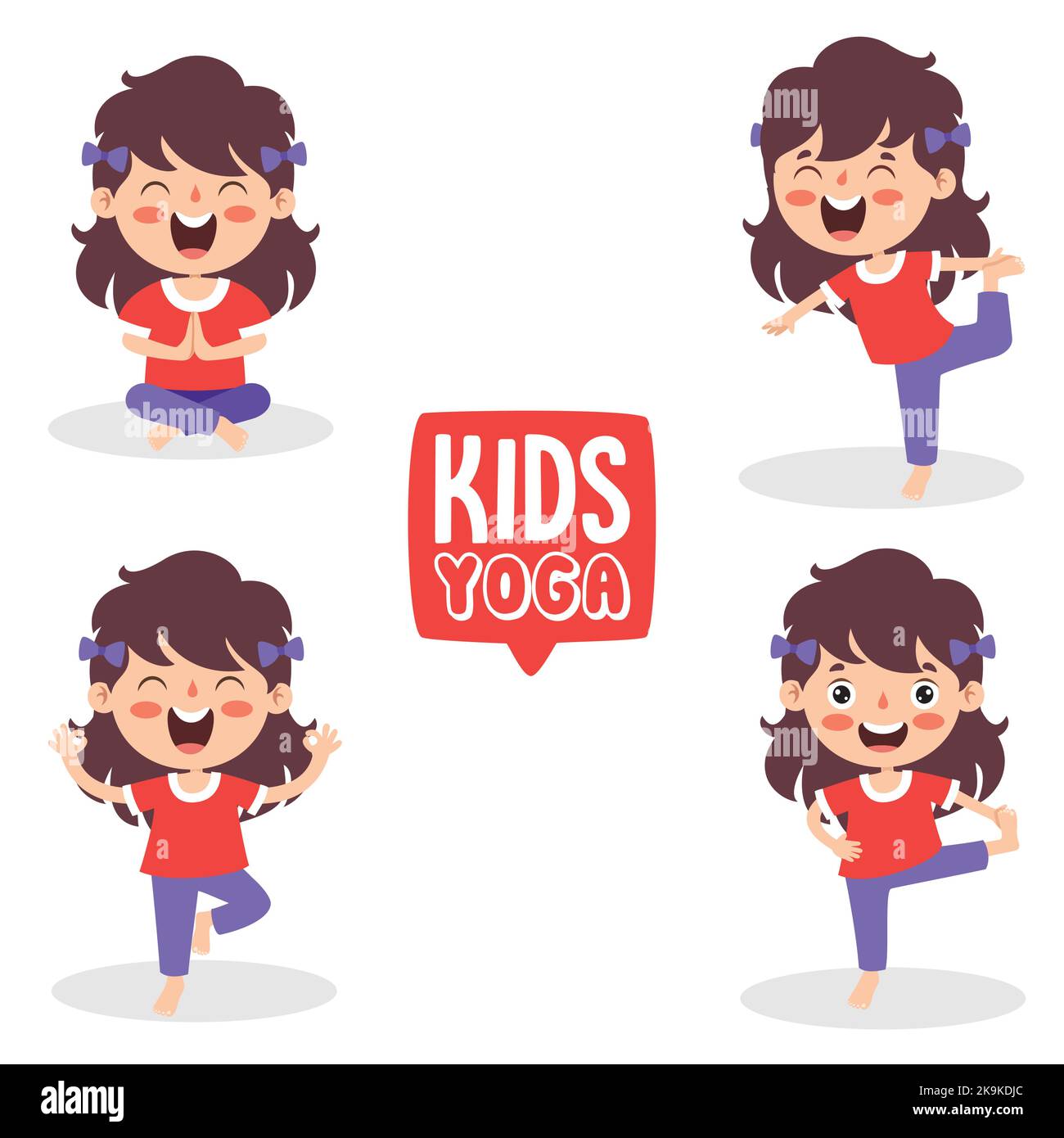 Cartoon Kid Performing Yoga Stock Vector Image & Art - Alamy