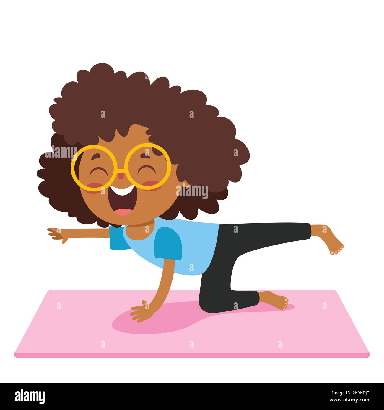 Cartoon Kid Performing Yoga Stock Vector Image & Art - Alamy