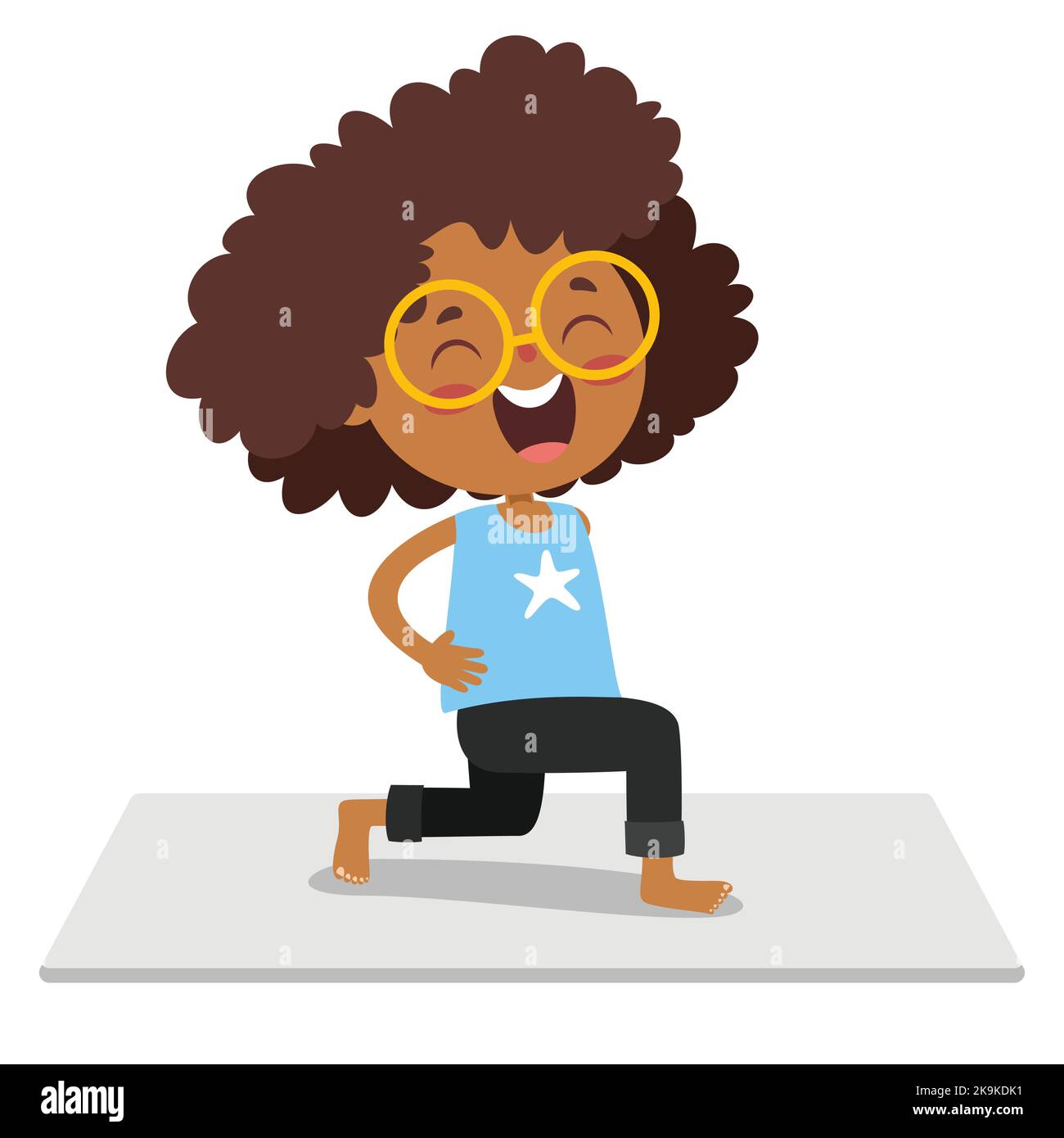 Cartoon Kid Performing Yoga Stock Vector Image & Art - Alamy