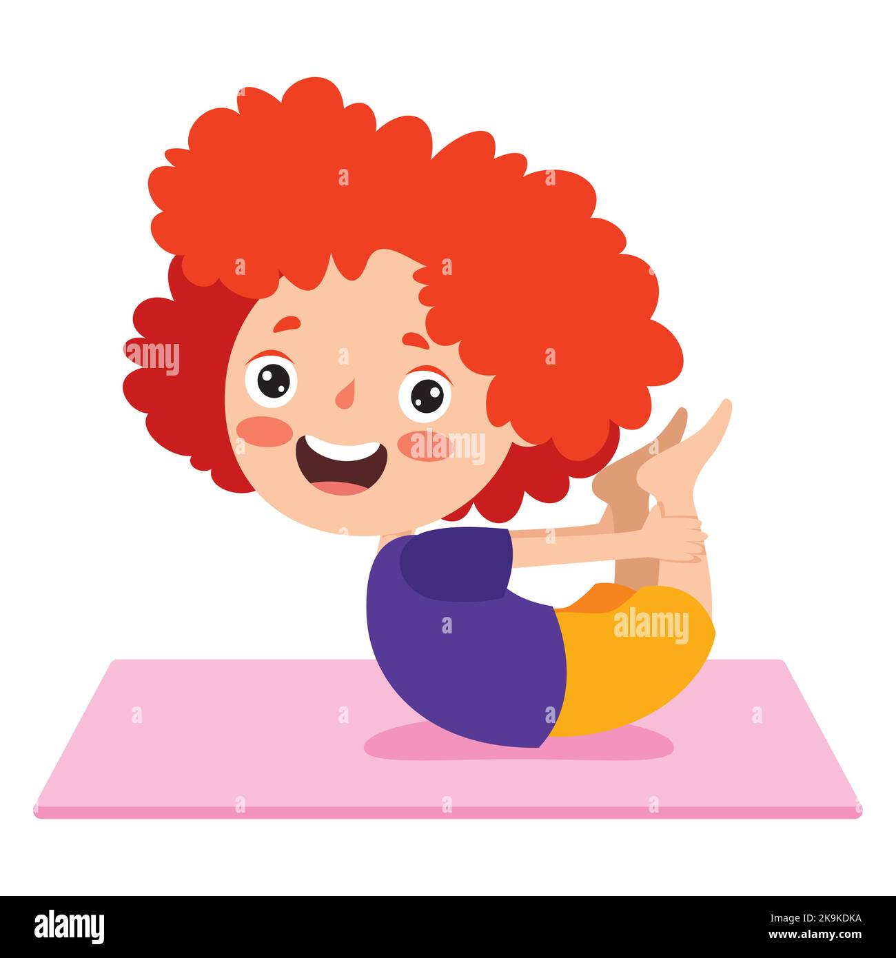 Cartoon Kid Performing Yoga Stock Vector Image & Art - Alamy