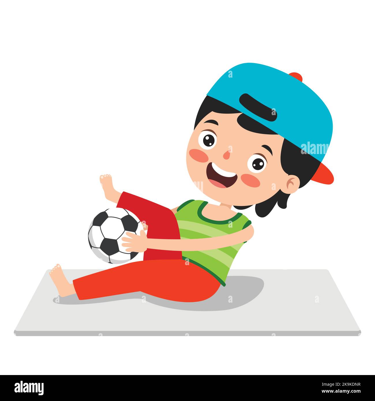 Cartoon Kid Performing Yoga Stock Vector Image & Art - Alamy