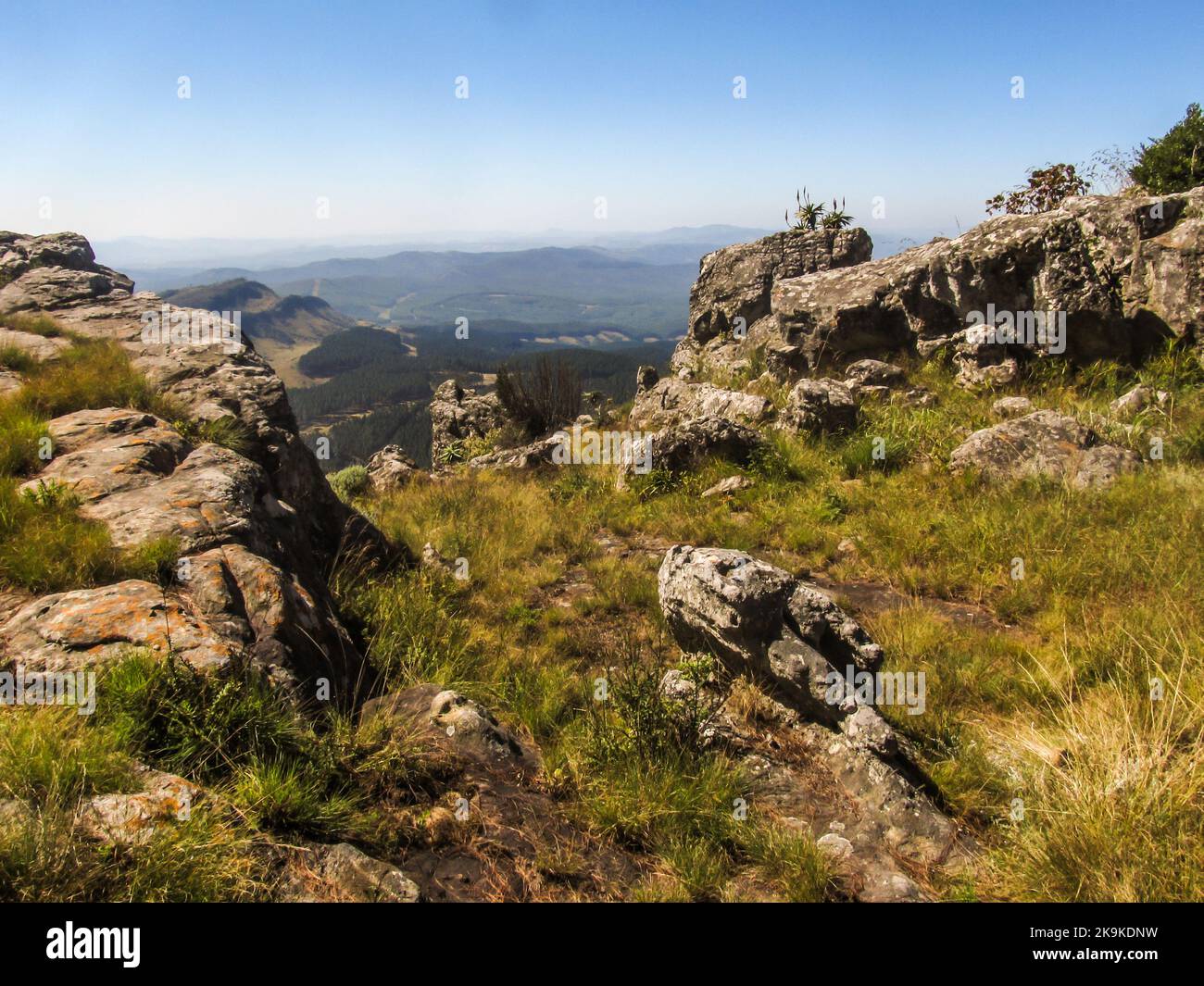 Boulder strewn landscape along the edge of the Plateau edge in the ...