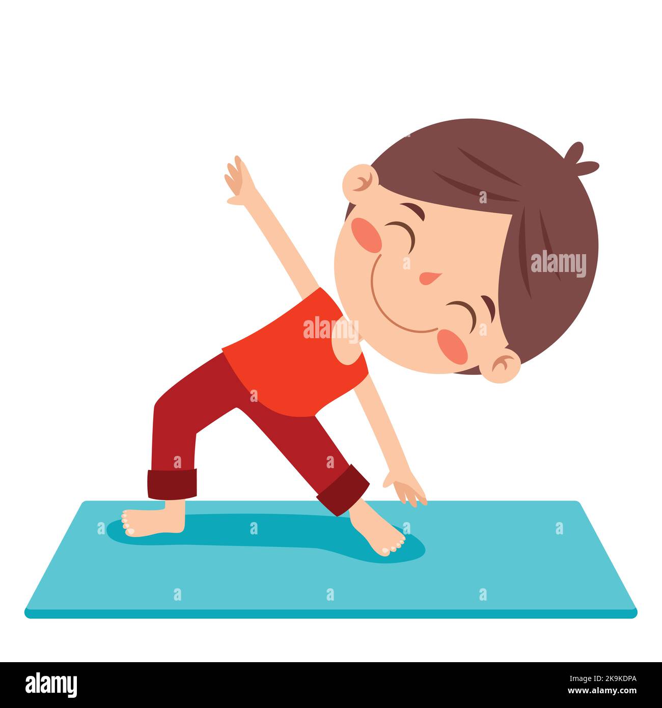 Cartoon Kid Performing Yoga Stock Vector Image & Art - Alamy