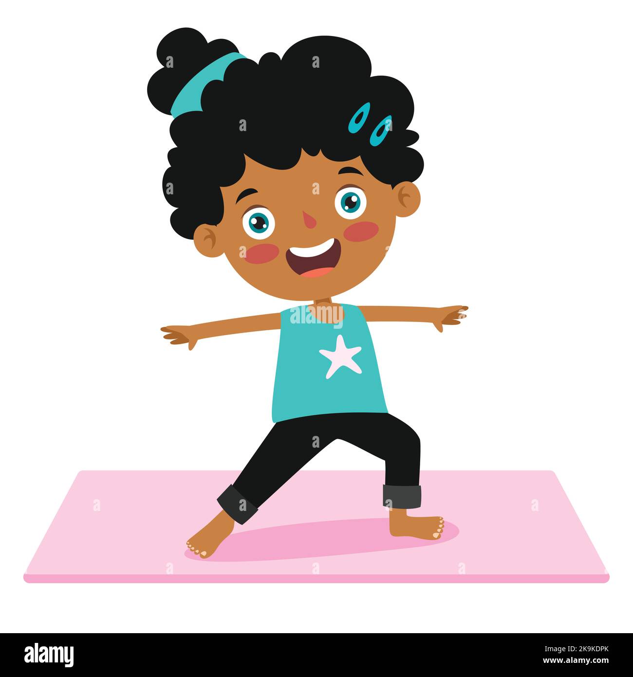 Cartoon Kid Performing Yoga Stock Vector Image & Art - Alamy