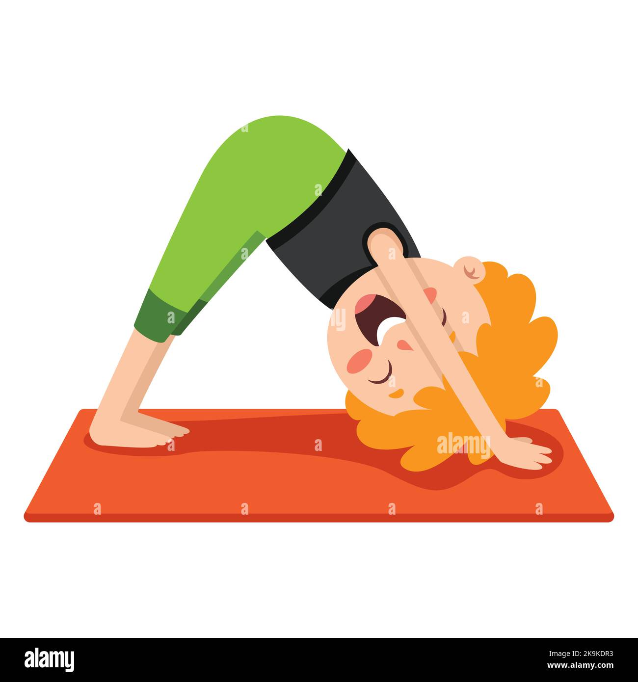 Cartoon Kid Performing Yoga Stock Vector Image & Art - Alamy