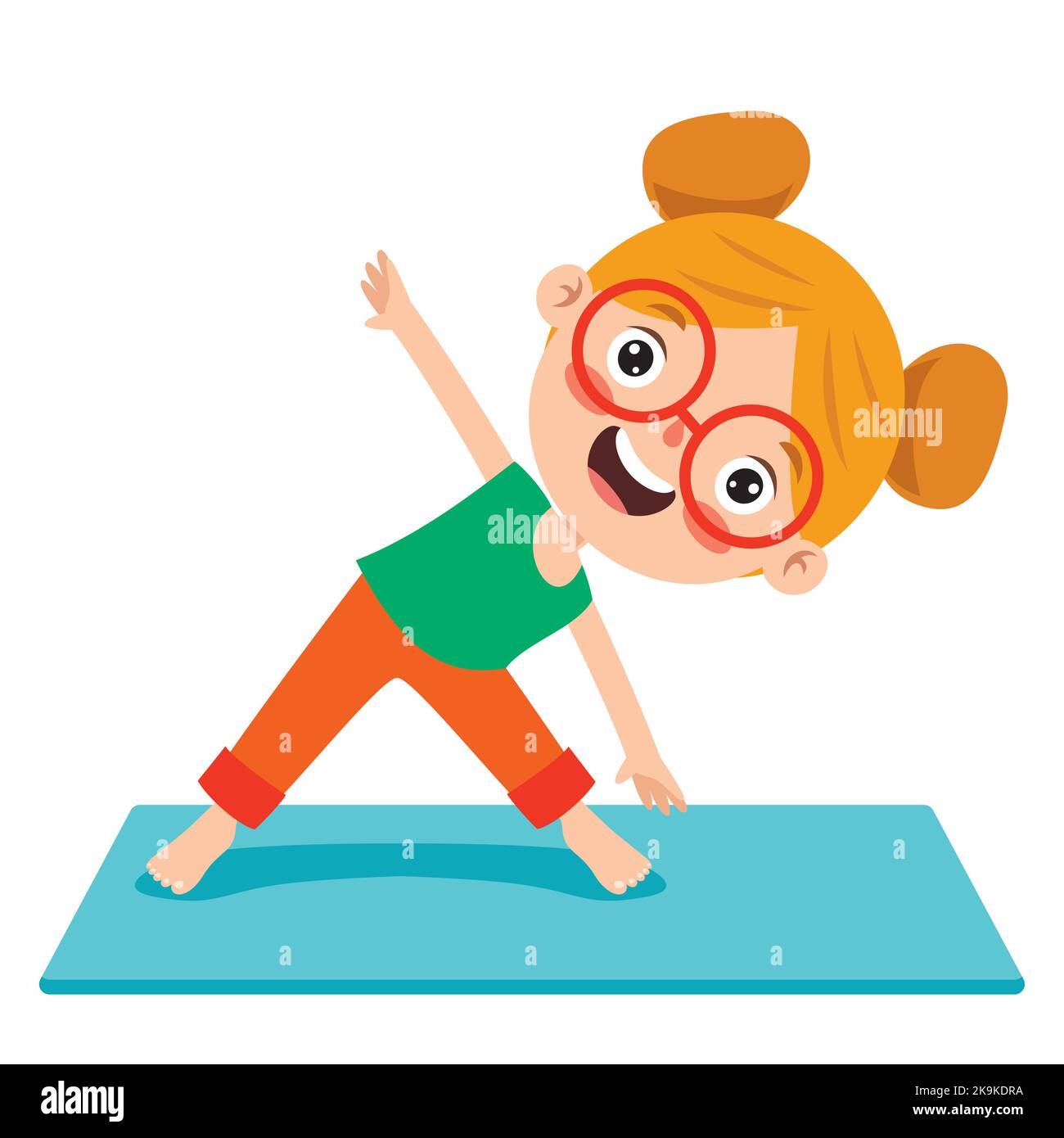 Cartoon Kid Performing Yoga Stock Vector Image & Art - Alamy