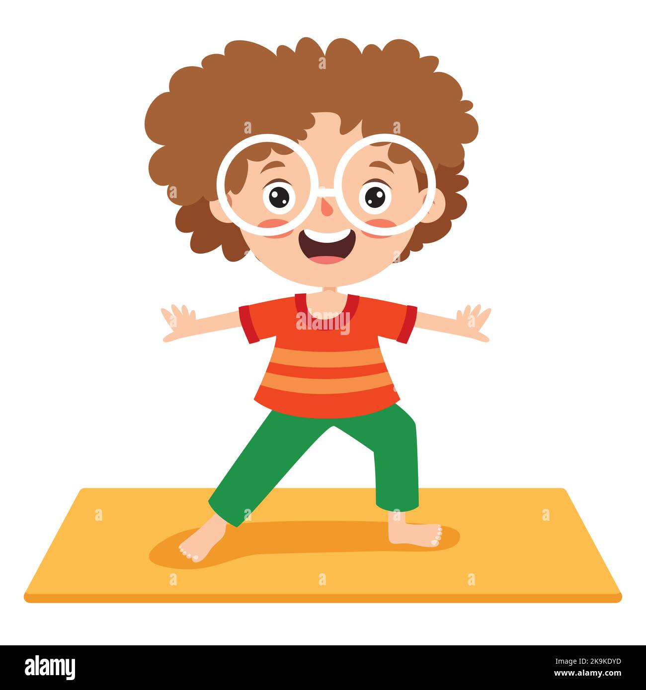 Cartoon Kid Performing Yoga Stock Vector Image & Art - Alamy