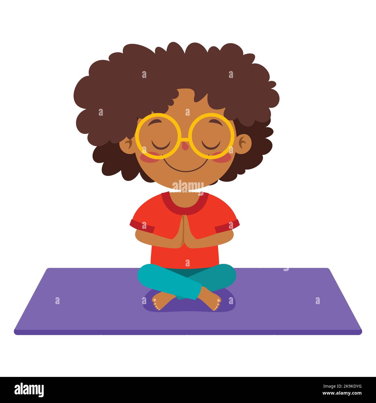 Cartoon Kid Performing Yoga Stock Vector Image & Art - Alamy